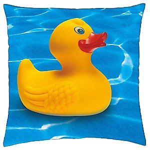 LESGAULEST Throw Pillow Cover (16x16 inch) - Rubber Duck Squeak Duck Yellow Toys Toy Duck