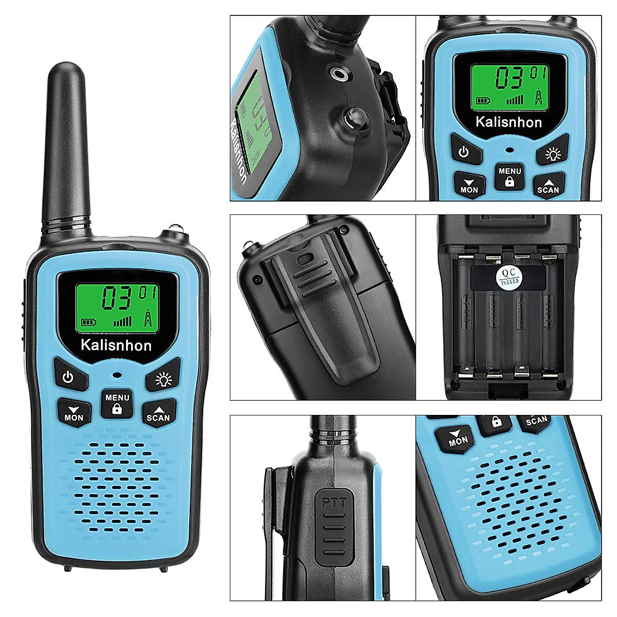 Walkie Talkies, Kalisnhon Walkie Talkies for Adults with Flashlight, walkie Talkie Long Range FRS 22 Channels VOX LCD Display Two Way radios for Cycling Camping Hiking(4 Colors Pack)