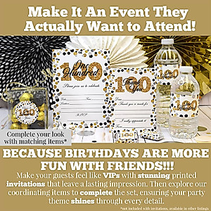 Confetti Polka Dot 100th Birthday Party Invitations, 20 5x7 Fill In Cards with Twenty White Envelopes by AmandaCreation