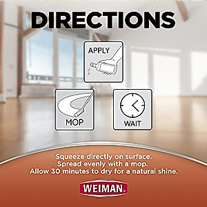 Weiman Wood Floor Polish and Restorer 32 Oz 3PC Bundle - High-Traffic Hardwood Floor, Natural Shine, Removes Scratches, Leaves Protective Layer