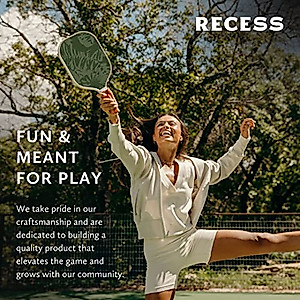 Recess Pickleball Paddles - USA Pickleball Association Approved Racket - with Honeycomb Core, Fiberglass Exterior, Canvas Covers, & Comfort Grip - Premium and Lightweight