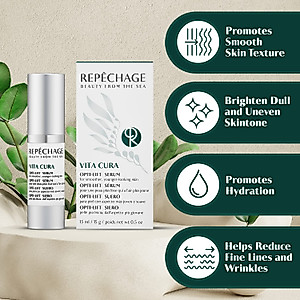 Repechage Vita Cura Opti-Lift Serum - Anti Aging Eye Contour Lifting Effect to Smooth Out Look of Wrinkles and Crow's Feet with Almond Protein, Seaweed Extracts, and Peptides, 15ml /0.5fl oz.