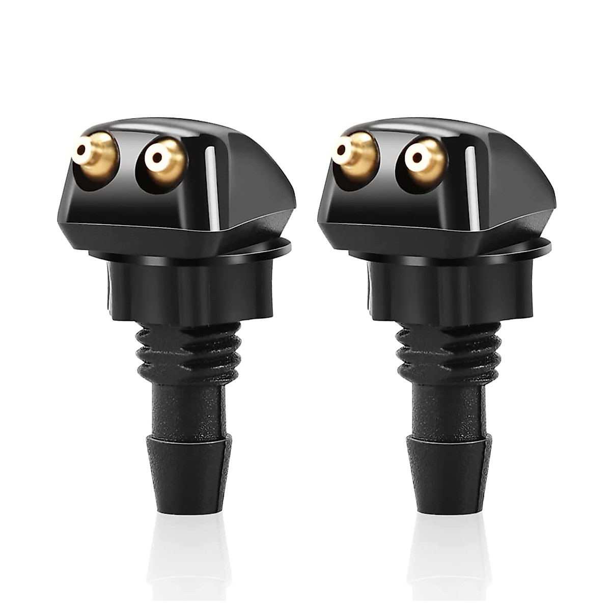 Yonput 2 PCS Front Windshield Washer Nozzle, Universal Car Front Windshield Wiper Washer Sprayer Nozzle Replacement for Ford Honda Chrysler Subaru BMW Buick Chevrolet Dodge (Black)
