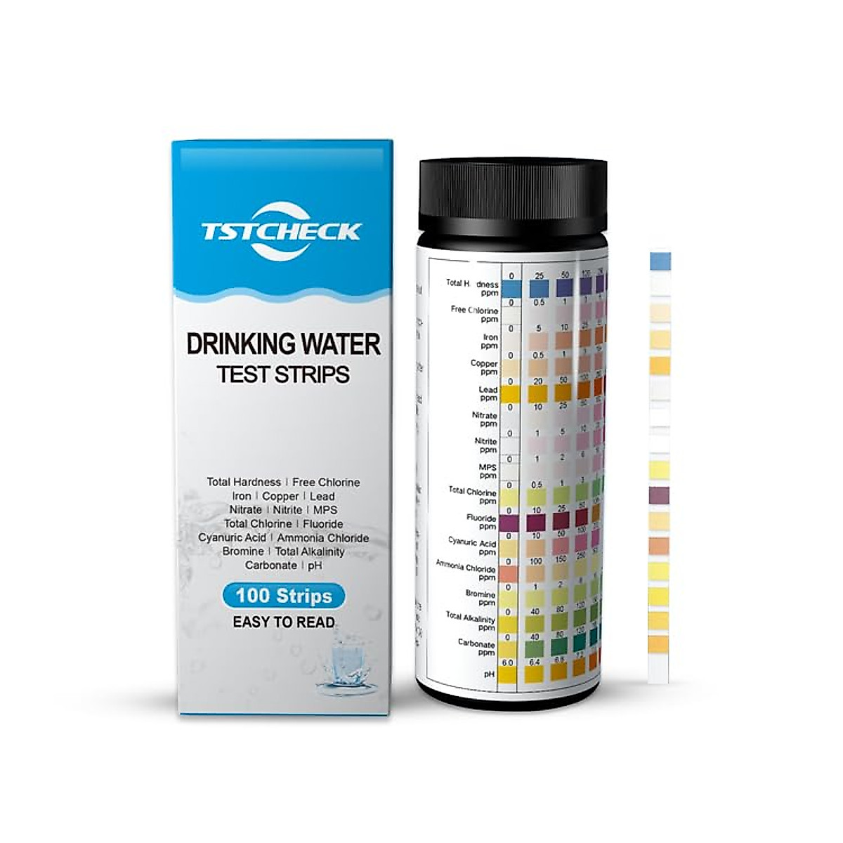 16 in 1 Drinking Water Test Strips, TDS Meter, PH Tester, Hardness Tester, Chlorine, Copper, Iron, Lead, Water Quality Test Kit for Home and Lab Use