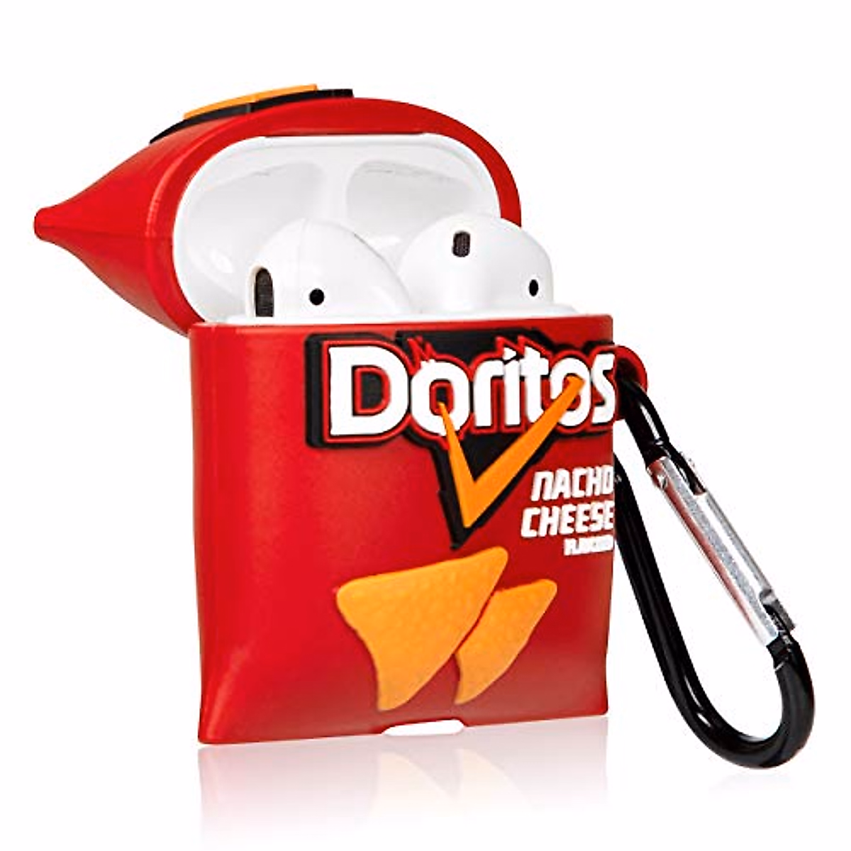 JoySolar for Airpod 1&2 Case, Cute Cartoon 3D Soft Silicone Air Pods Funny Cover, Kawaii Fun Cool Keychain Design Shell, Food Fashion Stylish Girls Kids Teens Women Cases for Airpods (Dototos Chips)