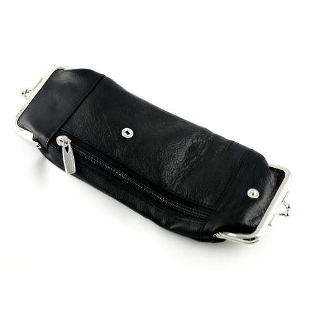 Skyway Gianni Leather Cigarette Case for Women 100's Pack Holder with Lighter Holder Coin Purse Pouch - Black