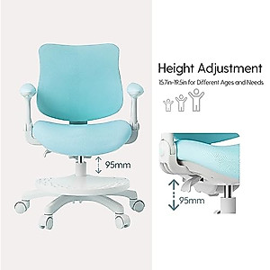 TIANFUSTAR Kids Desk Chair，Children Study Computer Chair with Adjustable Height,Swivel Mesh Task Student Chair for Teens Boys Girls Youth in Home Bedroom School
