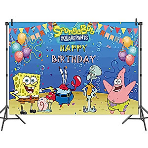 Cute Cartoon Photo Background for Children Happy Birthday Party Banner Decoration Photo Booth Studio Props Baby Shower Cake Table Photography Backdrops 5x3ft