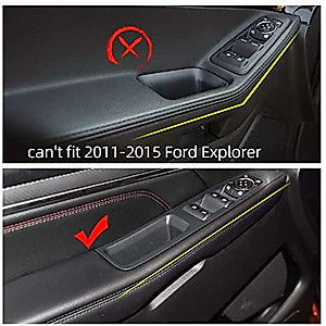 Vesul Front Row Door Side Storage Box Compatible with Ford Explorer 2016 2017 2018 2019 Armrest Phone Container Door Organizer Handle Pocket ABS Tray Insert Glove Pallet