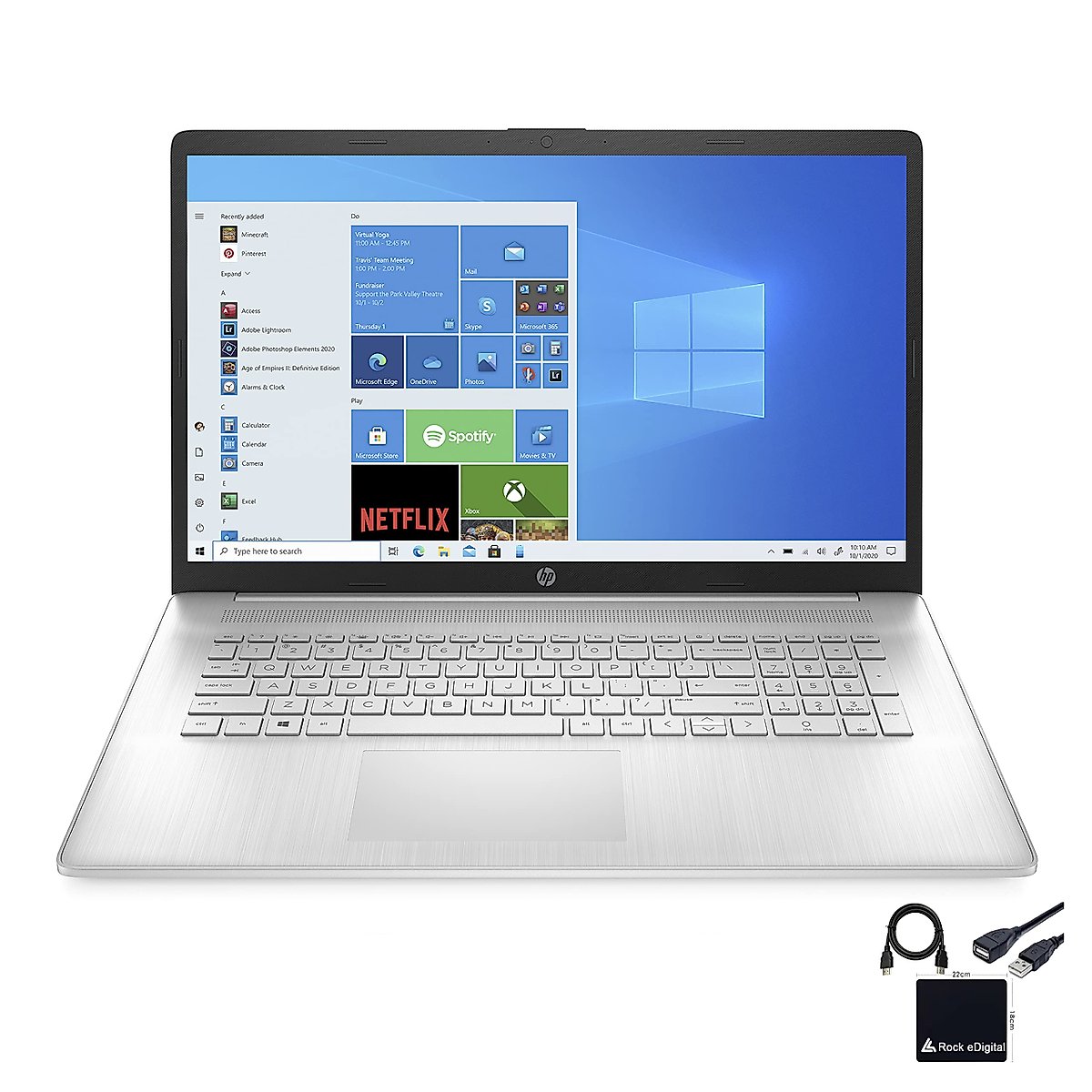 2022 HP Home and Business Laptop | 17.3" HD+ Display | AMD Athlon Silve Dual-Core 3050U Processor | AMD Radeon Graphics | 32GB DDR4 1TB NVMe SSD | WiFi AX | USB-C | HDMI | BT | Windows 10 Pro