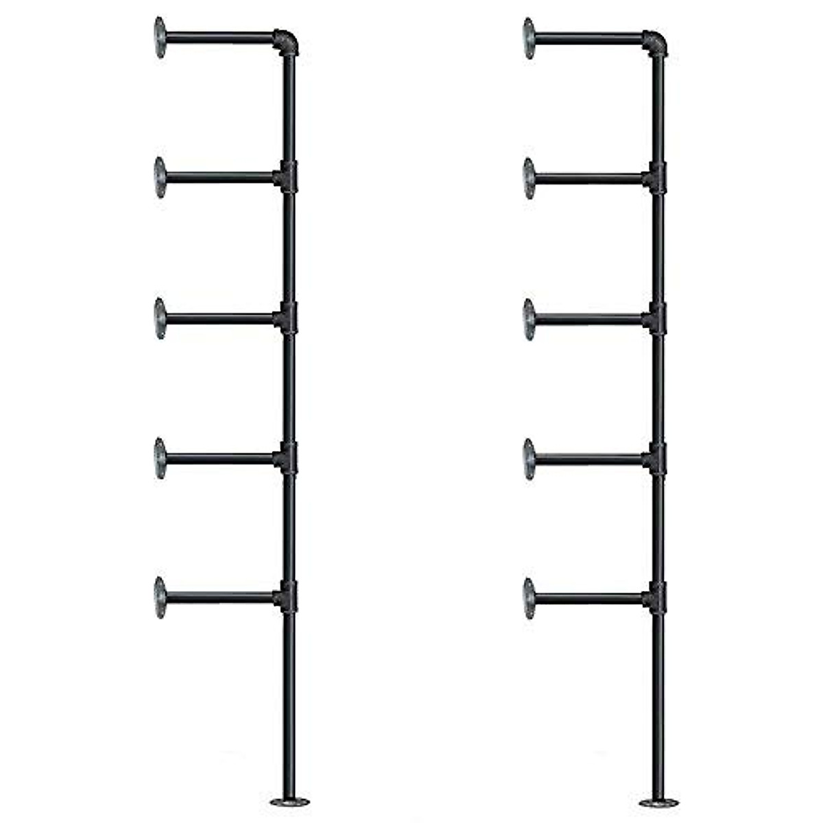Industrial Retro Wall Mount iron Pipe Shelf,DIY Open Bookshelf,Hung Bracket,Home Improvement Kitchen Shelves,Tool Utility Shelves, Office shelves, bookshelves and bookcases (2Pcs)