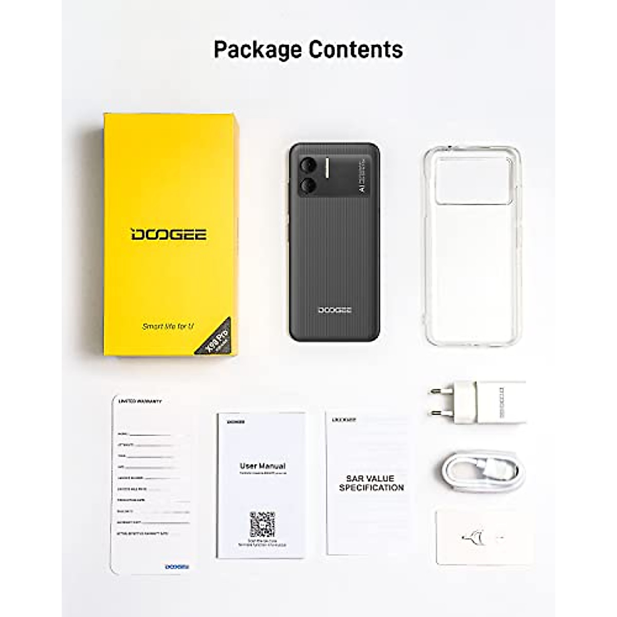 DOOGEE Unlocked Android Phone 2023, X98 PRO 9GB+64GB Android 12 Cell Phones, Helio G25 Octa Core, Dual 4G Phones Unlocked, 6.5" FHD+ Display Smartphone, 4200mAh, Face ID, T-Mobile, US Version