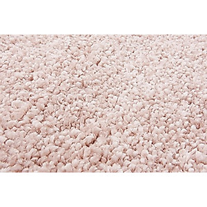 Unique Loom Solo Collection Solid, Plush, Kids, Modern Area Rug, 5 ft x 7 ft 7 in, Pink
