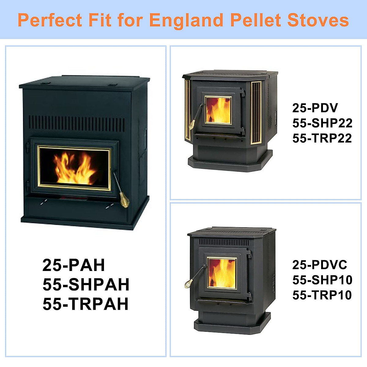 Criditpid Replacement PU-076002B Combustion Exhaust Blower Fan for Englander 25-PDVC, 55-SHP10, 25-PDV Pellet Stoves, With Housing & Gasket.