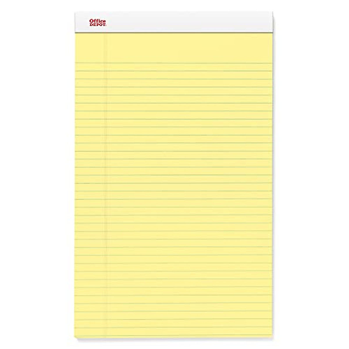 Office Depot Perforated Writing Pads, 8 1/2in. x 14in., Legal Ruled, 50 Sheets, Canary, Pack Of 12 Pads, 99420