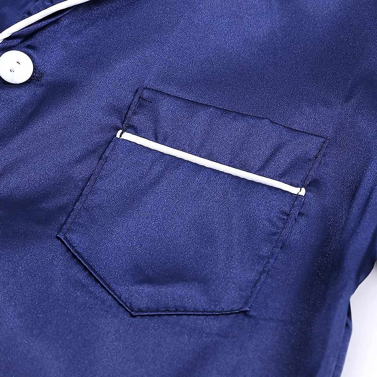 MYGBCPJS 2Pcs Boys Girls Satin Pajamas Set Long Sleeve Classic Silk Pjs Sleepwear Button-Down Top + Pants Loungewear