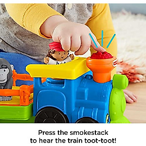 Fisher-Price Little People Toddler Toy Train Choo-Choo Zoo with Music Sounds and 3 Figures for Pretend Play Ages 1+ Years