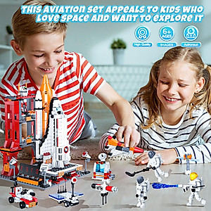 Space Exploration Shuttle Toys for 6 7 8 9 10 11 12 Year Old Kids, Girls, Boys, 12-in-1 STEM Projects Rocket Building Toy Kit with 3 Astronauts, Airplane Rocket Set, Gift idea for Ages 6 +, 885 Pcs