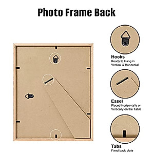 ENGLORY 8x10 Picture Frame Set of 2, Display 5x7 with Mat or 8x10 Without Mat, Photo Frames for Wall Mounting or Table Top Display, Wood