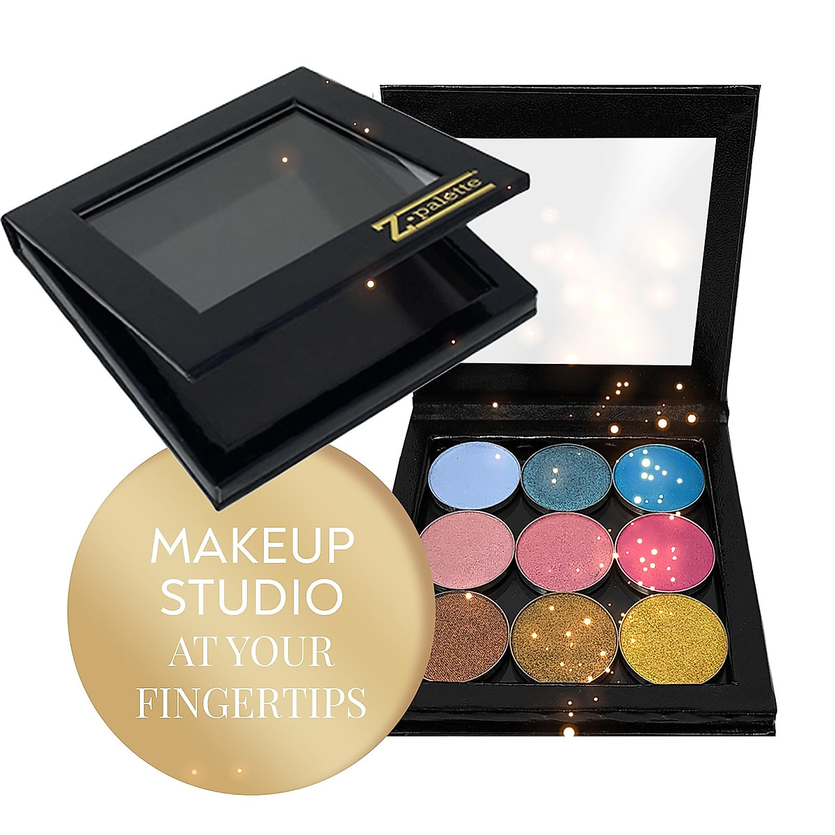 Z Palette Small Magnetic Makeup Palette, Empty Magnetic Palette, Universal Magnet makeup palette for Eyeshadows, Powders, Customizable Beauty Organizer with Clear Window