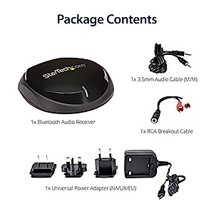 StarTech.com Bluetooth Audio Receiver with NFC - 3.5mm Jack/RCA/SPDIF (Toslink) - BT 5.0 - HiFi Wolfson DAC - Bluetooth Stereo Receiver for Speakers/PC/TV - Wireless Bluetooth Aux Adapter (BT52A)