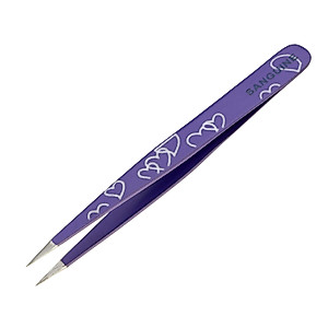 Professional Hair Plucking Tweezers Barber Tweezers Pointed Tip Tweezers Purple