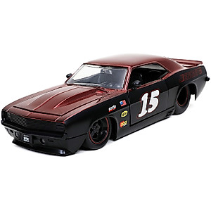 Jada Toys Bigtime Muscle 1:24 1969 Chevy Camaro Die-cast Car Black/Red, Toys for Kids and Adults