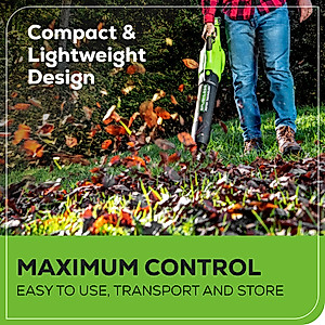 Greenworks 40V (130 MPH / 550 CFM / 75+ Compatible Tools) Cordless Brushless Axial Leaf Blower, 4.0Ah Battery and Charger Included