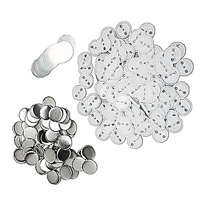 100sets Round Badge Button Parts,Blank Button Making Supplies Metal Button Pin Badge Kit Button Pin Badge Kit Button Supplies Button Parts for Button Maker Machine for DIY Craft (44MM)