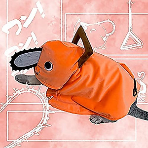 Pet Clothes Cat Cloak Anime Costume Pochita Shape Pet Costume Cloak Pullover Jackets for Small Medium Cat Dog