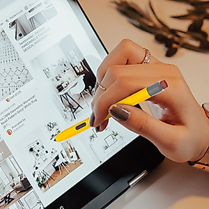 LOVE MEI Samsung Galaxy Tab S7/S7+/S7 FE/S8/S8+/S8 Ultra/S9/S9+/S9 Ultra S Pen Sleeve Case, Classic Retro Design Silicone Sleeve Protective Skin Case Non-Slip Smooth Grip (Yellow)