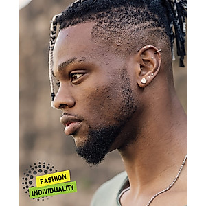 Earrings for Women, 8 Pairs Stud Earrings Set for Men, COMOSO 18K White Gold Plated S925 Sterling Silver Cubic Zirconia Earrings Studs 3-6mm, Birthday Christmas Gift