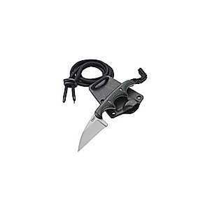 COLUMBIA RIVER KNIFE & TOOL CRKT Minimalist Wharncliffe Neck Knife: Compact Fixed Blade Knife, Folts Utility Knife, Bead Blast Blade, Resin Infused Fiber Handle, and Sheath 2385
