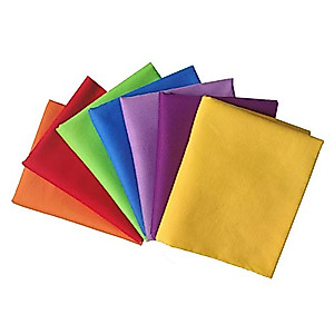 Gnognauq 7pcs 18" x 22" Rainbow Printed Plain Pure Cotton Fabric Pre-Cut Patchwork Fabric Bundles Sewing Square for DIY Sewing Quilting Handmade Scrapbooking