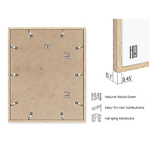 HAUS AND HUES 16"x20" Beige Natural Oak Wood Frames for Posters, 16x20 Frame Wood, 16x20 Poster Frames for Wall, 16x20 Frame Light Wood, Picture Frames 20x16 (Beige Oak)