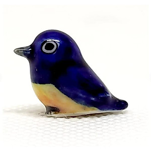 SSJSHOP Bird Micro Tiny Dollhouse Figurines Hand Painted Ceramic Animals Collectible Gift Home Garden Décor (Blue Bird)