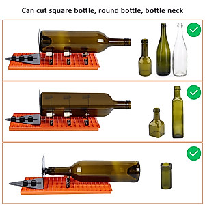Glass Bottle Cutter Kit, FIXM DIY Glass Cutter for Bottles with Grid Baseboard and Adjustable Baffle Design, Complete Set of Bottle Cutter & Glass Cutter for Square and Round Bottle