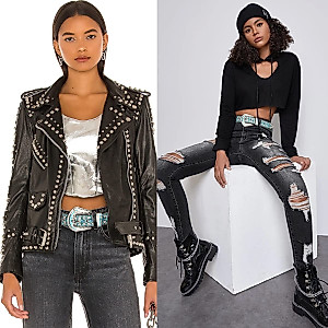 UnFader Womens Men Rhinestone Western Belts Bling Cowgirl Designer Diamond Studded Belts for Jeans