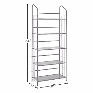 ORE International R597-5 Five Tier Metal Book Rack,Black