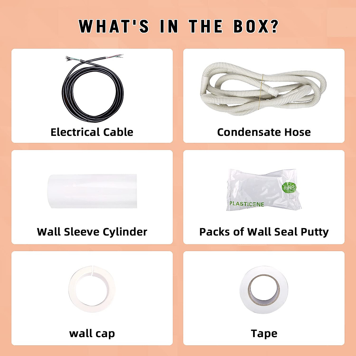 Wostore 25 Ft. Line Set 1/4&3/8 Inch 3/8" PE for Mini Split Air Conditioner Copper Pipes Insulated Coil HVAC with Fittings