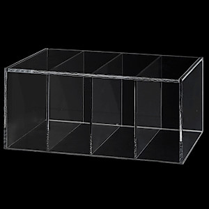 MyGift Deluxe Clear Acrylic Coffee Pod Holder, Coffee Bar Accessories Organizer with 4 Compartments and Hinged Lid