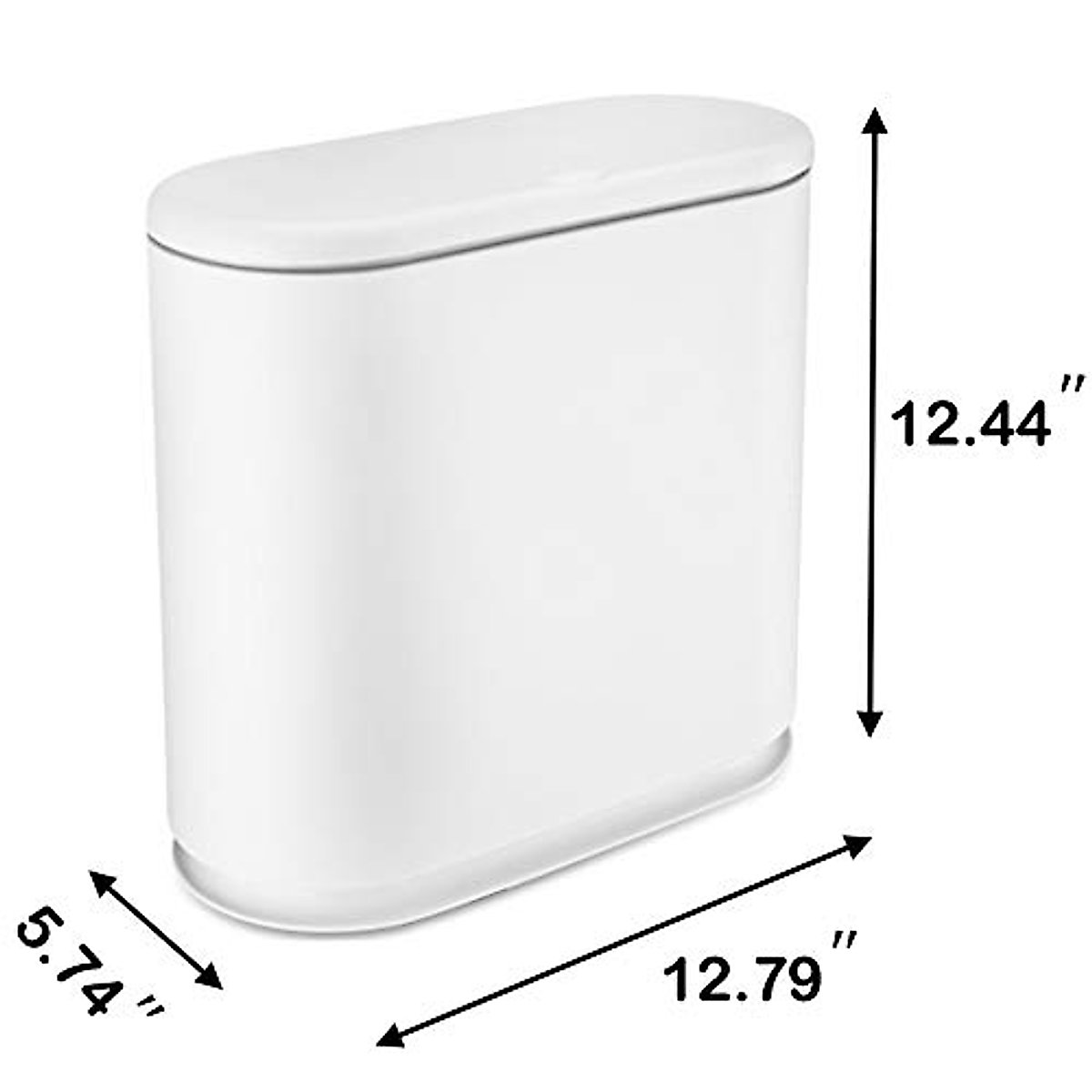 Sooyee 10 Liter Rectangular Plastic Trash Can Wastebasket with Press Type Lid,2.4 Gallon Garbage Container Bin for Bathroom,Powder Room,Bedroom,Kitchen,Craft Room,Office (Cream White)