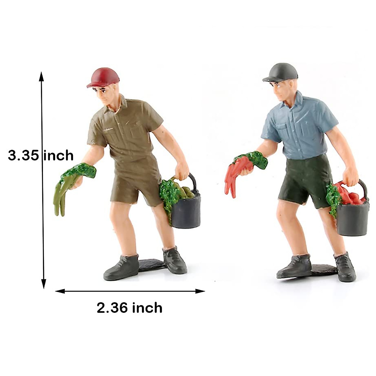 Hiawbon 26 Pcs Farmer People Action Figures Realistic Miniature Hand Painted Rider Figurines for Birthday Gifts