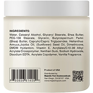 Majestic Pure Shea Body Butter - Intense Hydrating with Fractionated Coconut Oil, Jojoba, and Vitamin E - Moisturize for Dry, and Oily Skin - For All Skin Types - Skin Care for Men and Women - 8 oz