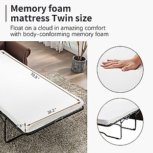 P PURLOVE Sleeper Sofa Bed, Pull Out Sofa Bed Loveseat Sleeper with Twin Size Memory Mattress, Modern Linen Couch Bed Chairs for Living Room, Bedroom and Small Space (Brown)