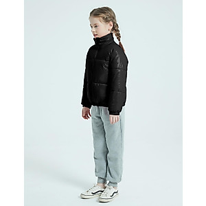 AMEBELLE Toddler Baby Girl Boy Unisex Warm Stand Collar Lightweight Zip Up Down Jacket Coats(1672-Black-6/7Y)