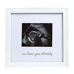 Little Pear We Love You Already Sonogram Frame, Gender-Neutral Pregnancy Announcement Picture Frame, Mother’s Day Keepsake Photo Frame, Nursery Décor, White