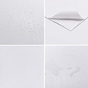 Abyssaly White Wood Contact Paper 17.7" X 413" Decorative Shiplap Self-Adhesive Film Real Wood Tactile Easy to Clean Perfectly Covers The Surface Without Passing Through The Primary Colors