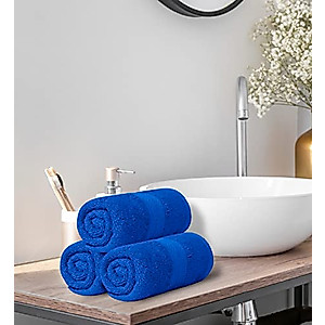 Avalon Towels Luxury Hand Towels (Pack of 6) Size 16x28 Inches - Premium Cotton, Soft and Highly Absorbent Hand Towels for Bathroom, 600 GSM Face Towels, Hotel & Spa Quality, Quick Dry (Royal Blue)