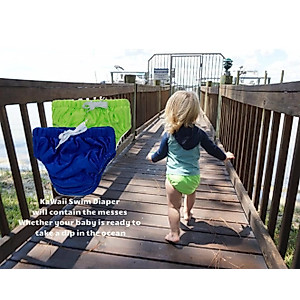KaWaii Baby Reusable Swim Diapers, Swimming Pants for Boys & Girls Water Park Swim Lesson Unisex (S) 12-25 lbs, 2-Pack